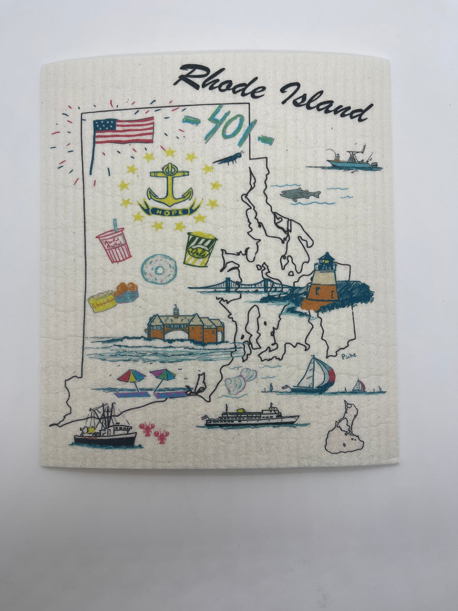 Vanessa Piche RI Doodle Swedish Dish Cloth – Lil' Rhody Rocks